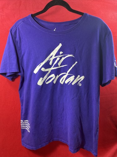 Air Jordan Blue Purple Classic Logo T-Shirt SZ Large | eBay