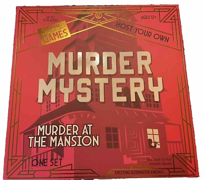 Murder Mystery Party Roleplay Game: Murder at The Mansion, NEW, Ages 12 ...