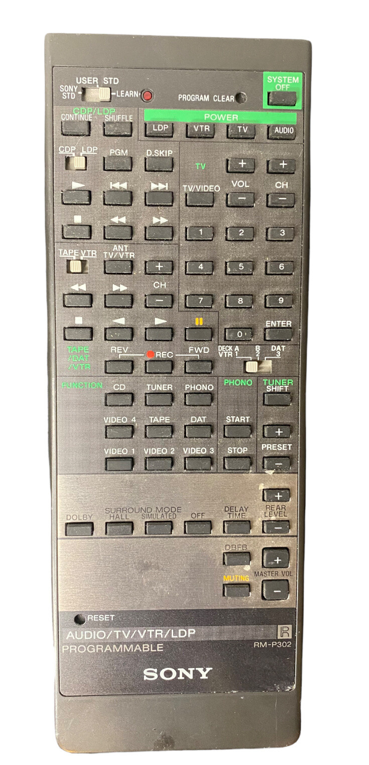 Sony Home Audio Receiver Remote Control Rm-p302 Ta-av501 Ta-av601 for ...