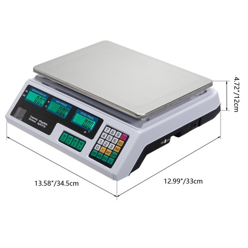 88lb 40KG * 5G Digital Produce Price Food Scale Market Weight Meat ...