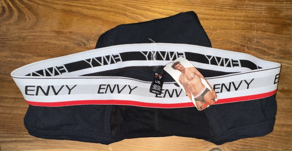 Envy Men's L/XL Solid Black Fun & Revealing Sheer Mesh Pouch Brief | eBay