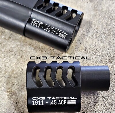 1911 Compensator Punisher Style Muzzle Brake For .45 ACP 9mm .38 Super ...