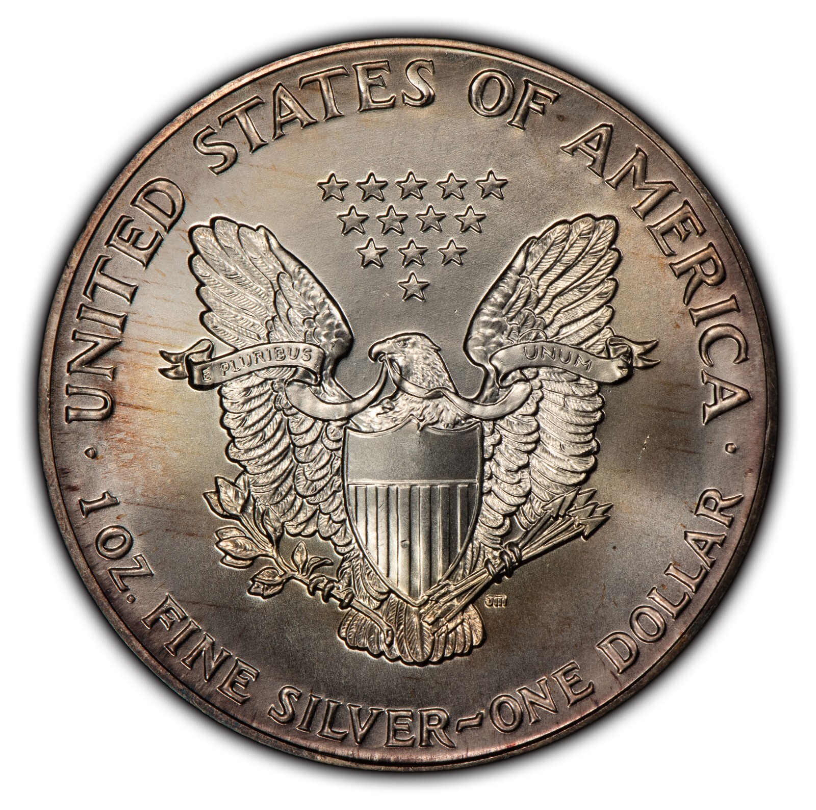 1990 1 oz Silver American Eagle - Mint Error Obv Struck Thru - BU - SKU ...