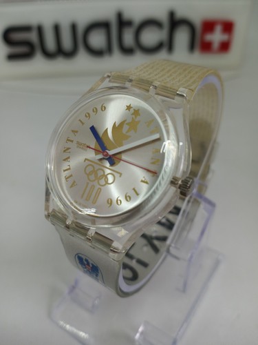 VINTAGE Swatch GZ150G 1996 Atlanta Olympic Games 34mm GREAT BRITAIN ...