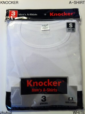 3 NEW KNOCKER MEN'S A-SHIRT UNDERWEAR WHITE S - 3XL 3PC | eBay