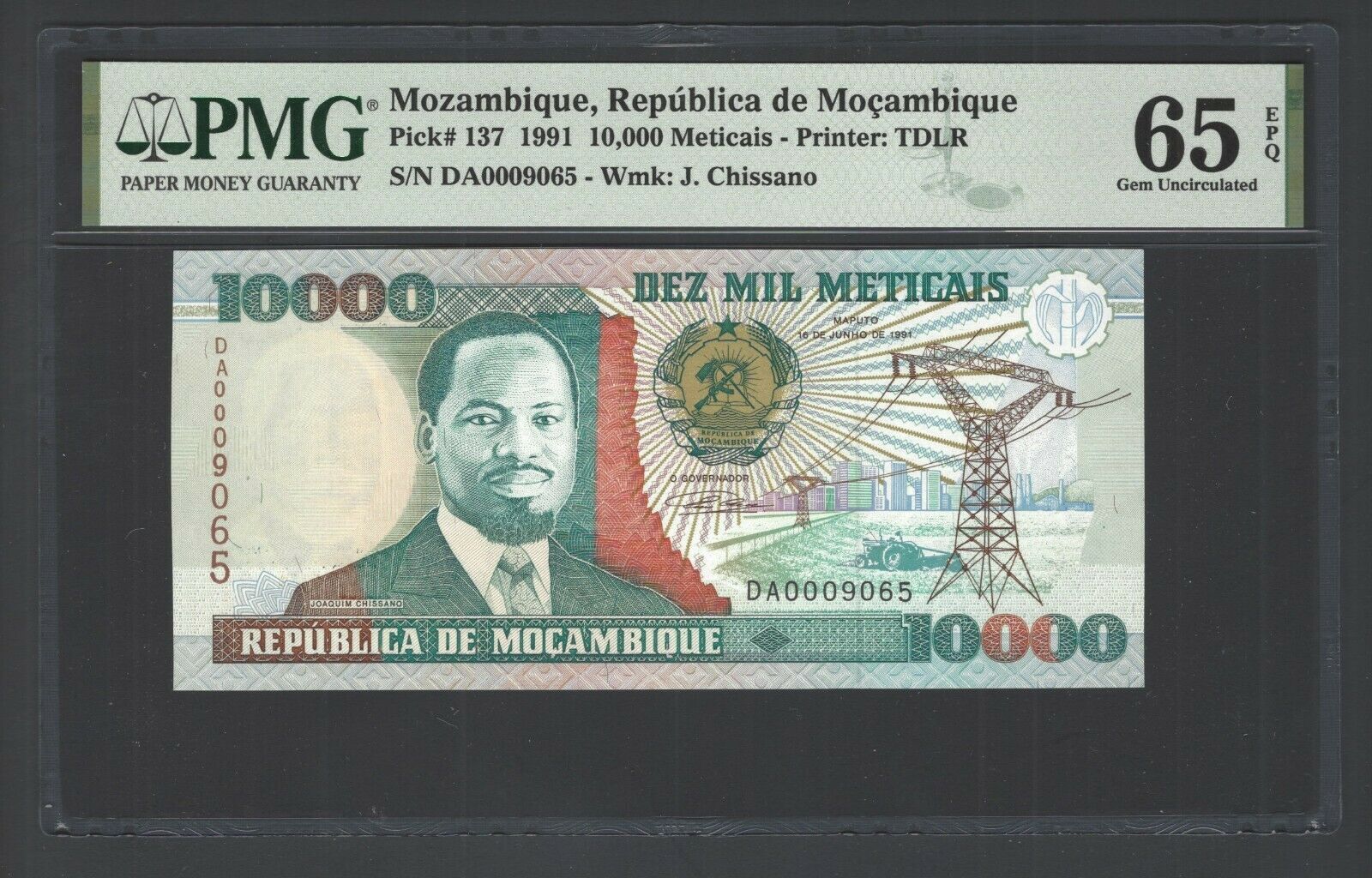 Mozambique 10000 Meticais 16-6-1991 P137 Uncirculated Graded 65 | eBay