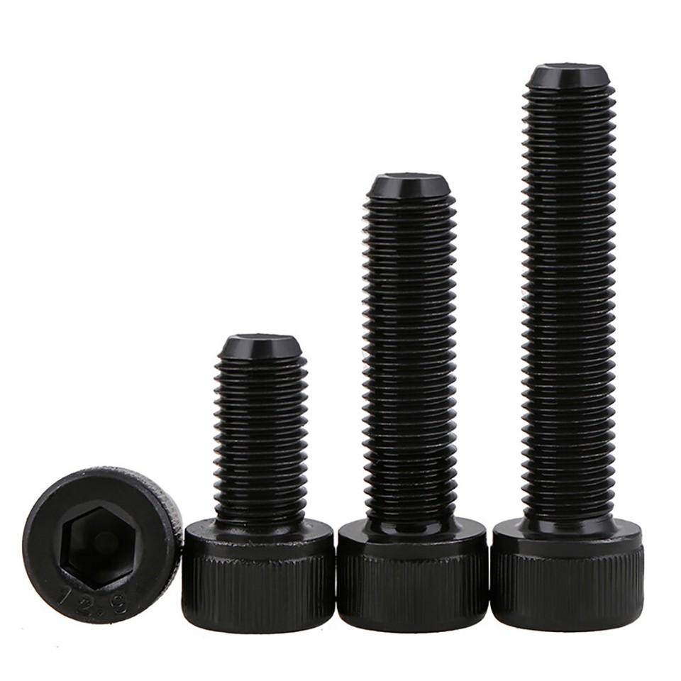 M12 Fine Pitch Socket Cap Screws Allen Key Bolts High Tensile Black ...
