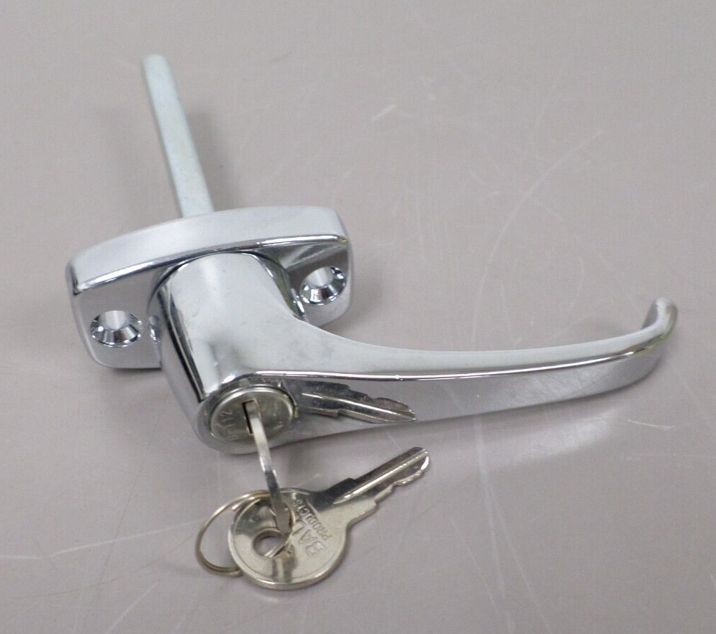 Bauer Products L-201 Chrome Locking L Handle w/ 2 Keys | eBay