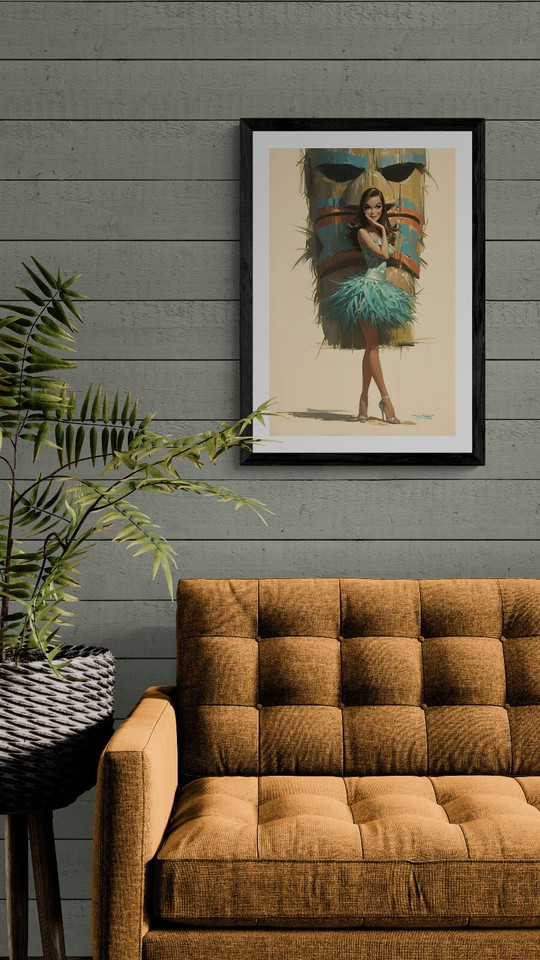1960s Vintage Tiki Theme Pin Up Art Print ntg8 | eBay
