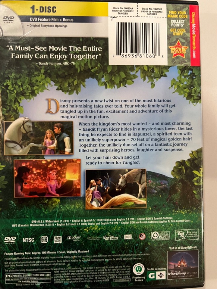 Tangled - DVD - Very GOOD 786936810608 | eBay