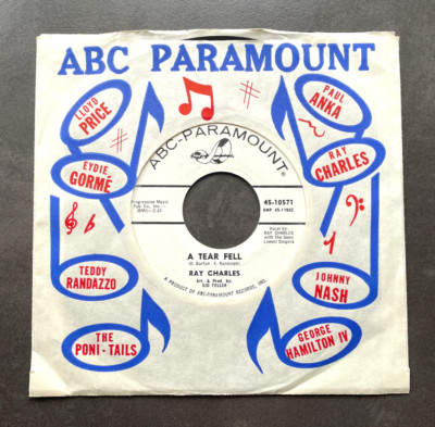 7" Ray Charles - A Tear Fell / No One To Cry To - US ABC Promo | eBay.de