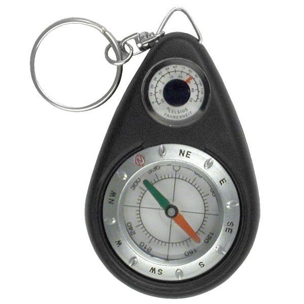Survival Compass and Thermometer Keychain Tool (CS-177) with Keyring ...