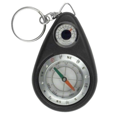 Survival Compass and Thermometer Keychain Tool (CS-177) with Keyring ...