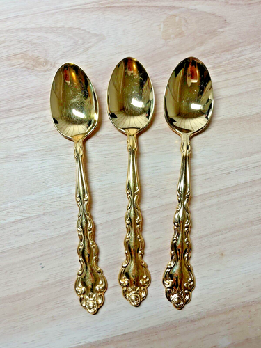 Oneida Community Gold Beethoven Electro-plate 3 Teaspoons golden ...