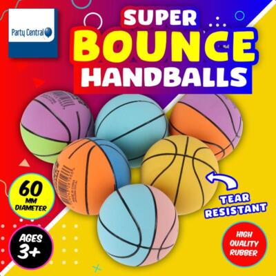 Super Bounce Sport Hand Ball - 6cm Dia - Assorted Colours 12 balls | eBay