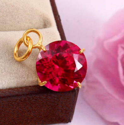 Ruby Necklace Ruby Pendant Dainty Pendant Round Gemstone Pendant Gift ...