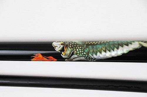 Silver/ Green Lions Pool Cue, Billiards Custom Graphite Cue FREE ...