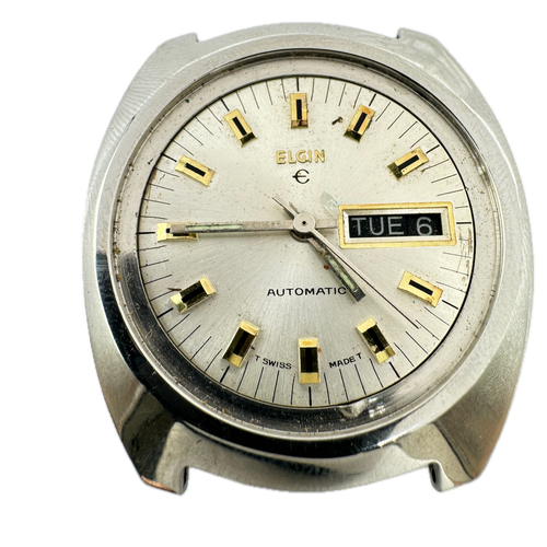 Vintage 37.5mm Elgin Men's Automatic Wristwatch AS 2066 Swiss Steel for ...