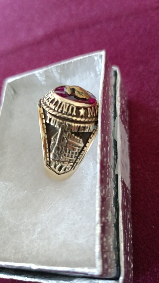 men's pre-owned 1945 10k Iwo Jima marine military service ring sz 12 12 ...