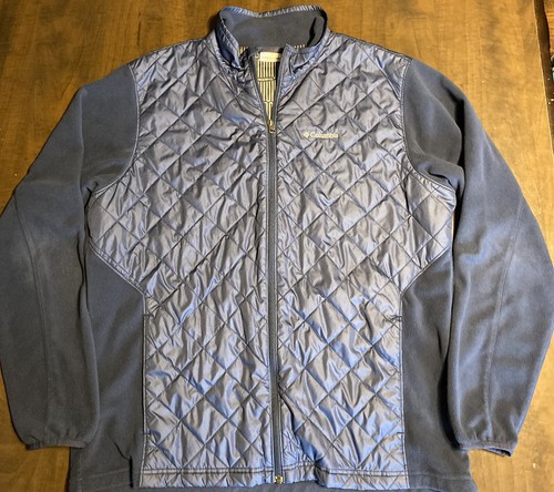 COLUMBIA Warmer Days Quilted Fleece Jacket Navy Blue Mens XL Thermal ...