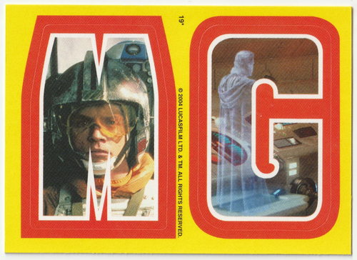 Topps Star Wars Heritage M G Letter Sticker Card #19 Luke Holo Obi Wan ...