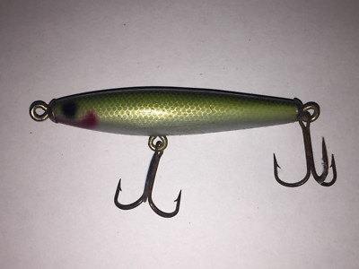 G.S. Gray Topwater Minnow 3" Green Black Scale Vintage Wooden Fishing ...