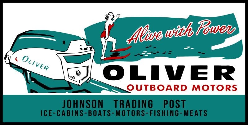 Oliver Outboard Boat Motors NEW Metal Sign 18"x36" USA STEEL XL Size | eBay