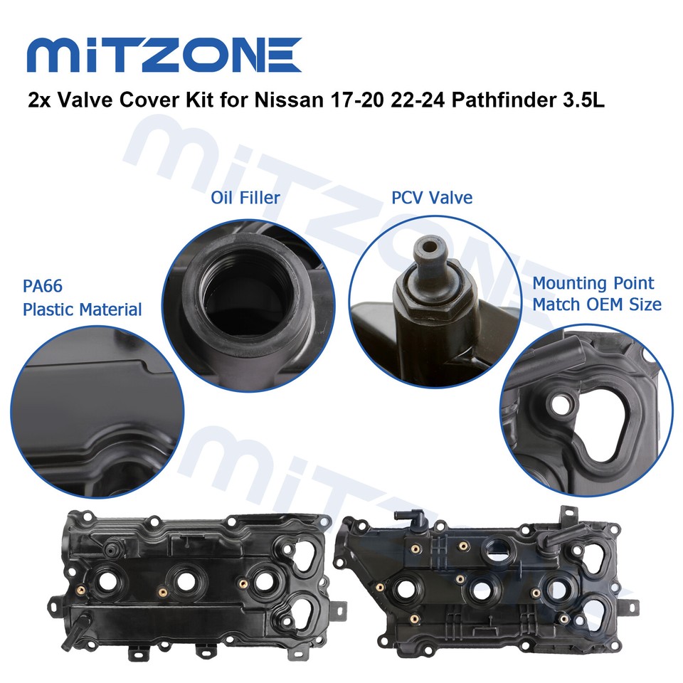 MITZONE 2x Valve Cover Kit for Nissan 2017-2020 2022-2024 Pathfinder 3 ...