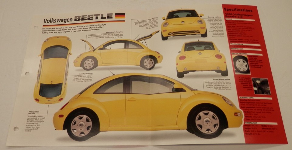 Volkswagen New Beetle 1998+ VW Bug IMP HOT CARS Brochure | eBay