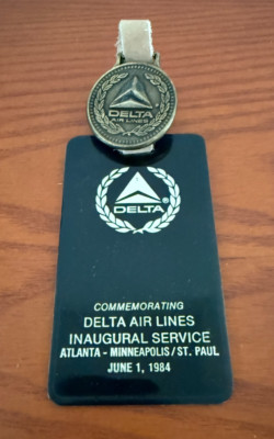 DELTA AIRLINES, INAUGURAL SERVICE- ATL-MSP, BAG TAG/ MEDALLION , JUNE 1 ...