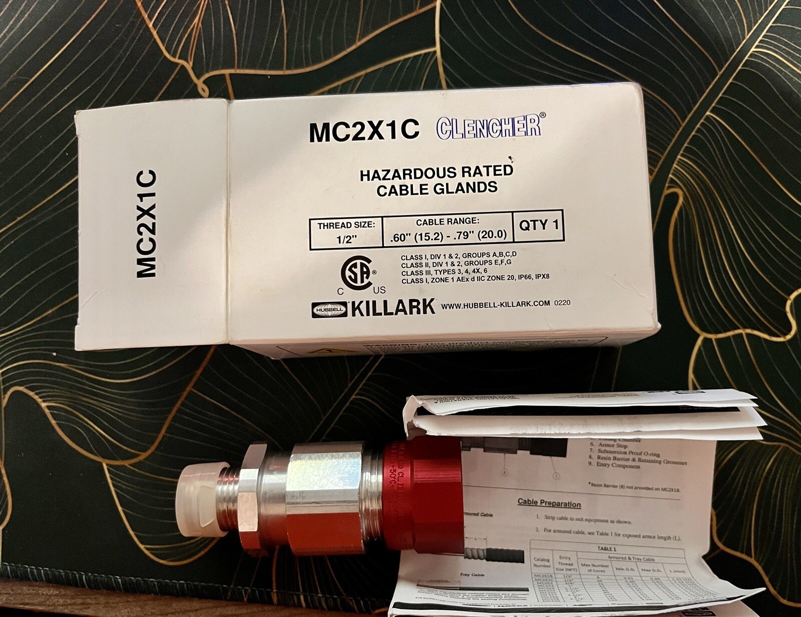 Killark MC2X1C Clencher Hazardous Rated Cable Glands 1/2" NPT Aluminum ...