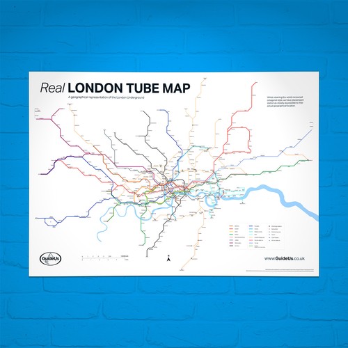 Real London Tube Map Poster - A Geographical Representation - London ...