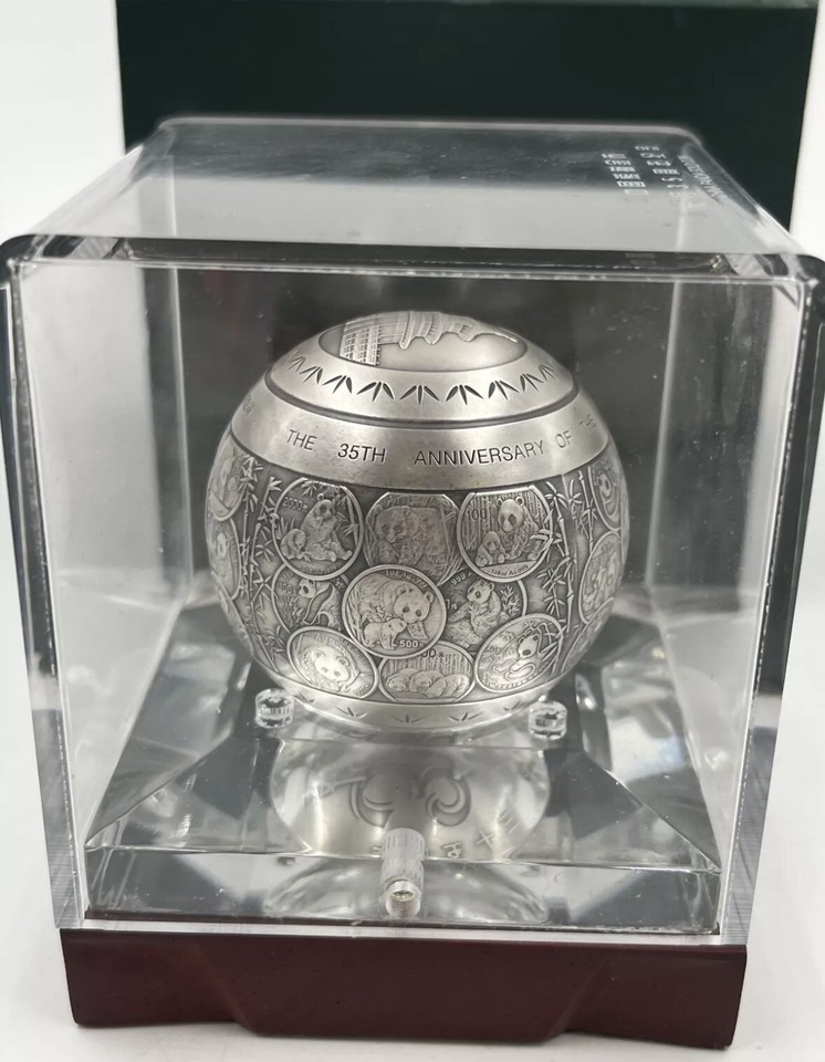 2017 China 35th Anniv 888g Silver Panda Coin Sphere Mintage 1982 pcs. 🔥 ...