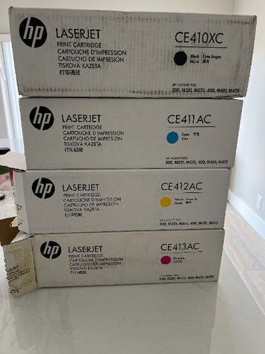 4 Genuine HP 305A Toner Cartridges CE410XC CE411AC CE412AC CE413AC | eBay