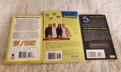 BOY BAND 90s TEEN 3 Paperback Book Lot NSYNC 5ive THE MOFFATTS Very ...