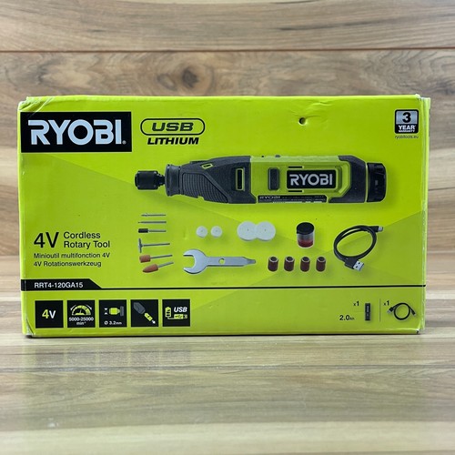 Ryobi RRT4-120GA15 USB Lithium 4V Cordless Rotary Tool Green Black ...