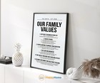 Personalized Family Values Sign Custom Our Family Values Print Room ...