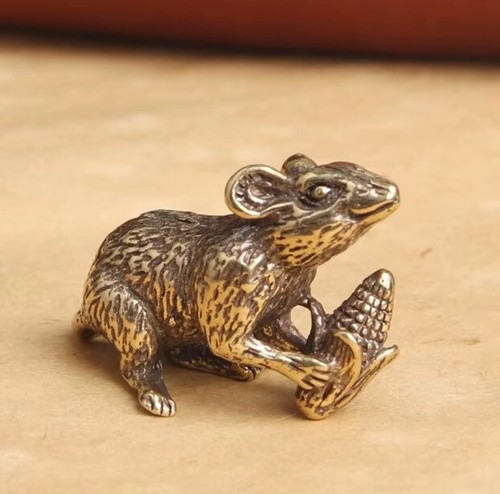 Brass Mouse Rat Key Pendant Figurine Mini Animal Statue Office ...