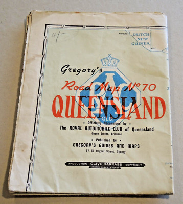 1940s GREGORY'S ROAD MAP. NO. 70, QUEENSLAND 1ST EDITION #12 | eBay