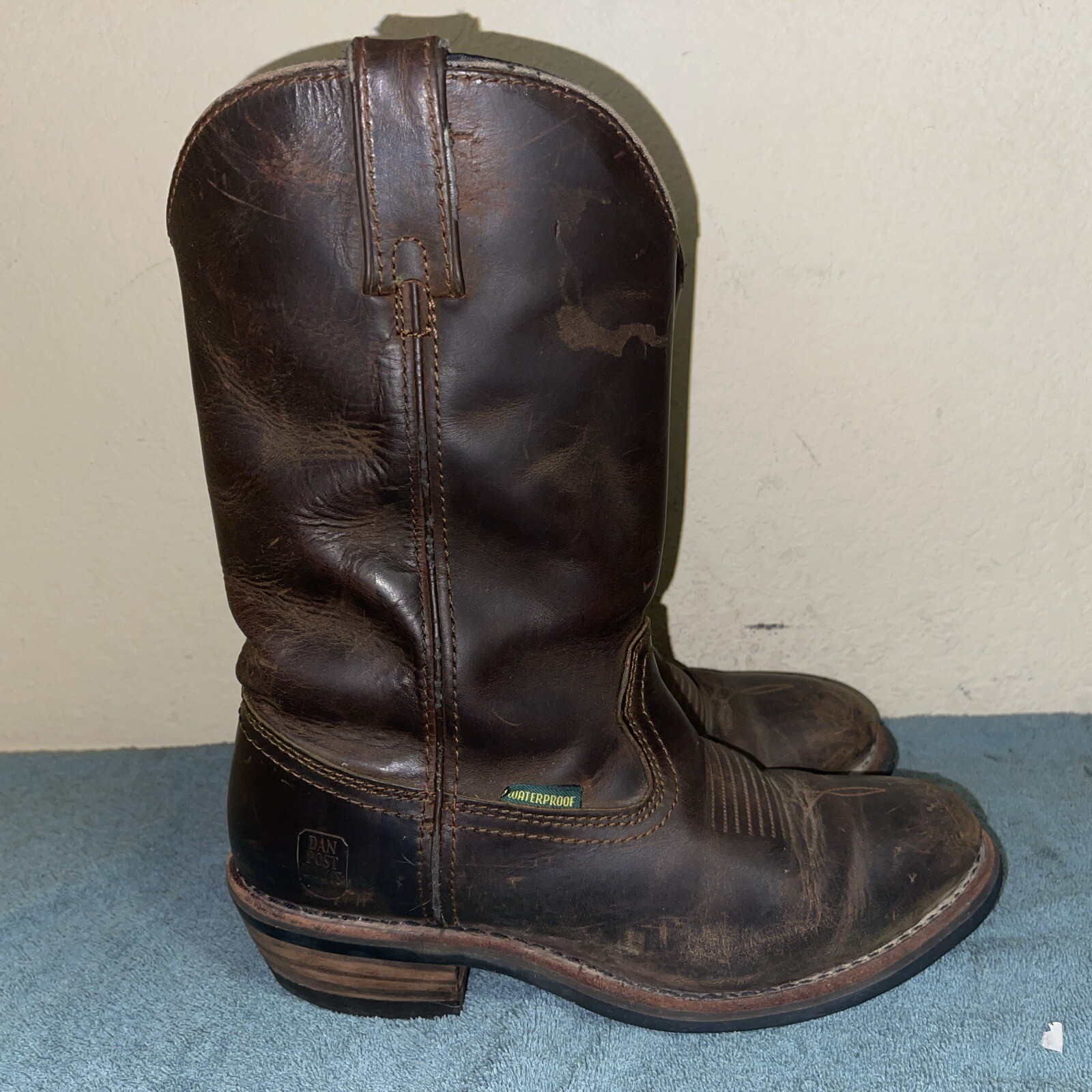 Dan Post Brown Leather Waterproof Cowboy Work Boots Sz 10 M FREE ...