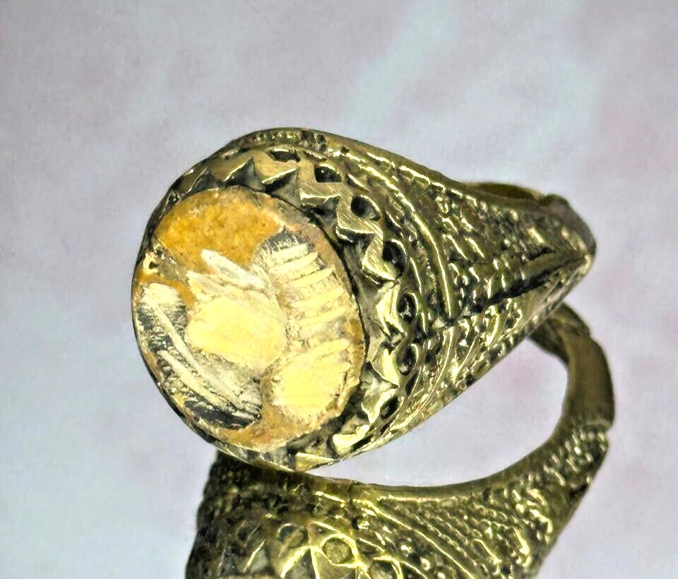 Rare 2nd Century AD Roman Bronze Legion Ring Featurin… - Gem