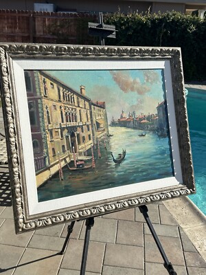 Listed Artist M. MARSHALL Oil/ Canvas ”VENICE” Fine Art Painting 24”x ...