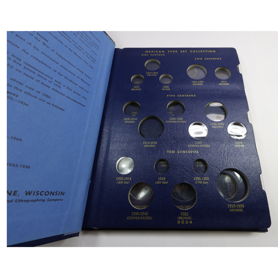 Whitman #9524 Mexican Type Set Collection 1905- Album 4 Page Book ...
