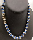 Louis Rousselet Lapis & Flat Rondel Rhinestone Bead Necklace | eBay