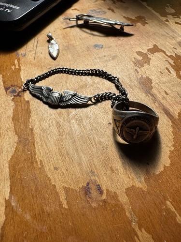 WW2 USAAF Sterling Pilot Wing Bracelet And Ring | eBay