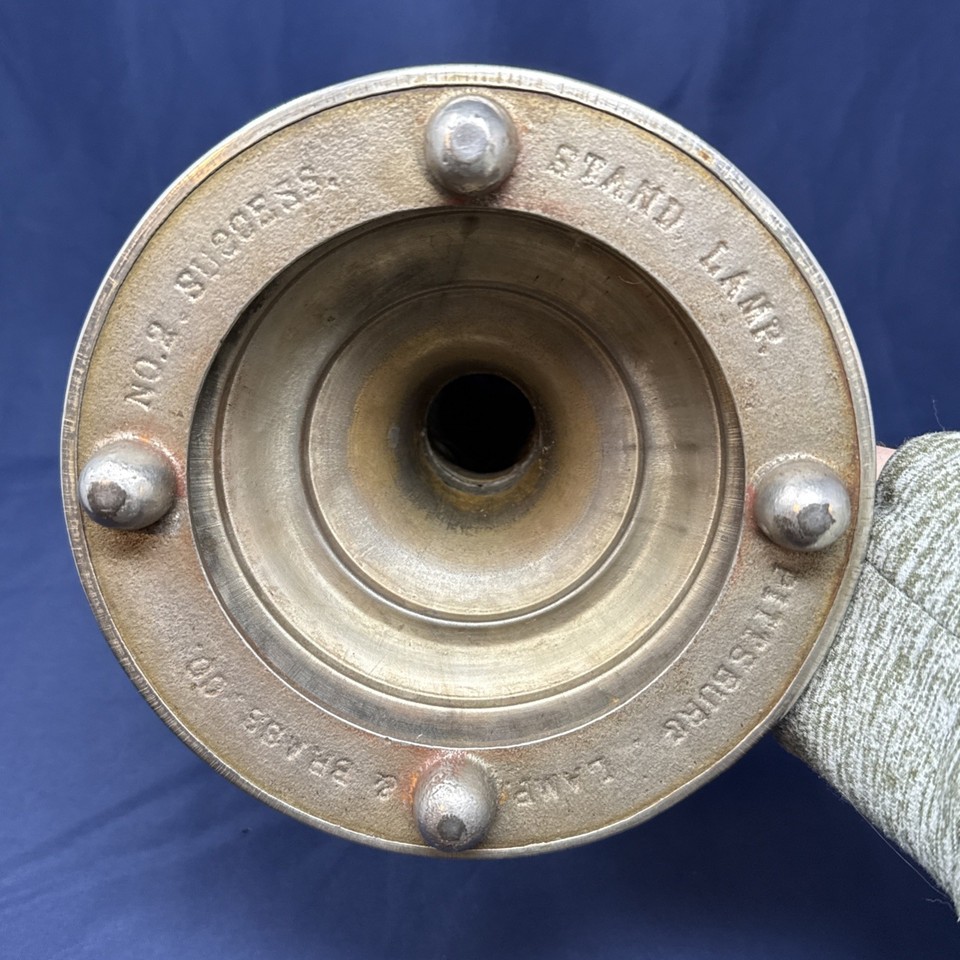 Antique P.L. & B. Co. PITTSBURGH SUCCESS NO. 2 Stand Lamp Nickel Plated ...