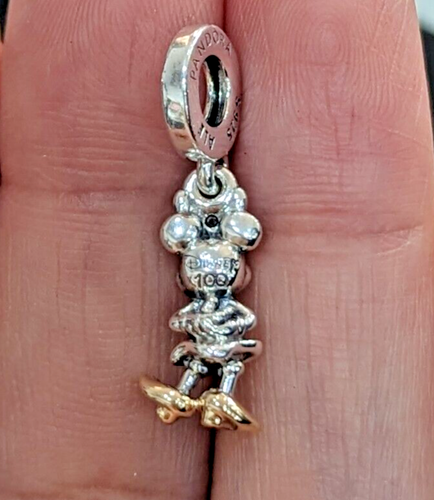 100% PANDORA 792559C01 Disney 100th Anniversary Minnie Mouse Dangle ...
