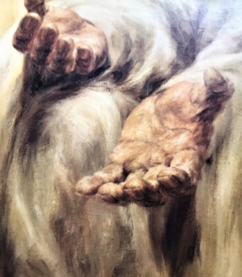 Vintage J Reed 1967 "Come Unto Me" Jesus Hands Art Print Barn 24”x17 ...