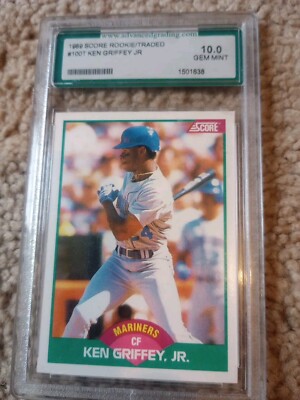 Ken Griffey Jr 1989 Score Traded Baseball Rookie Card #100T Advanced ...