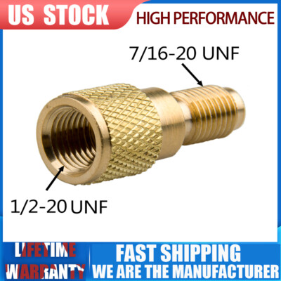 R134a Refrigerant Tank Adapter 1/2'' UNF Female 1/4'' Male Flare ...